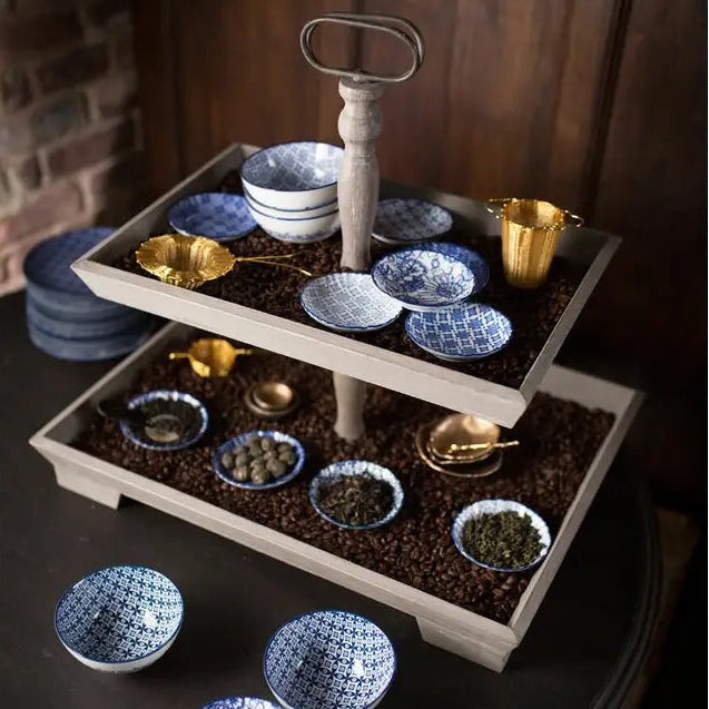 Wood Rectangle 2 Tier Tray – VagabondVintage