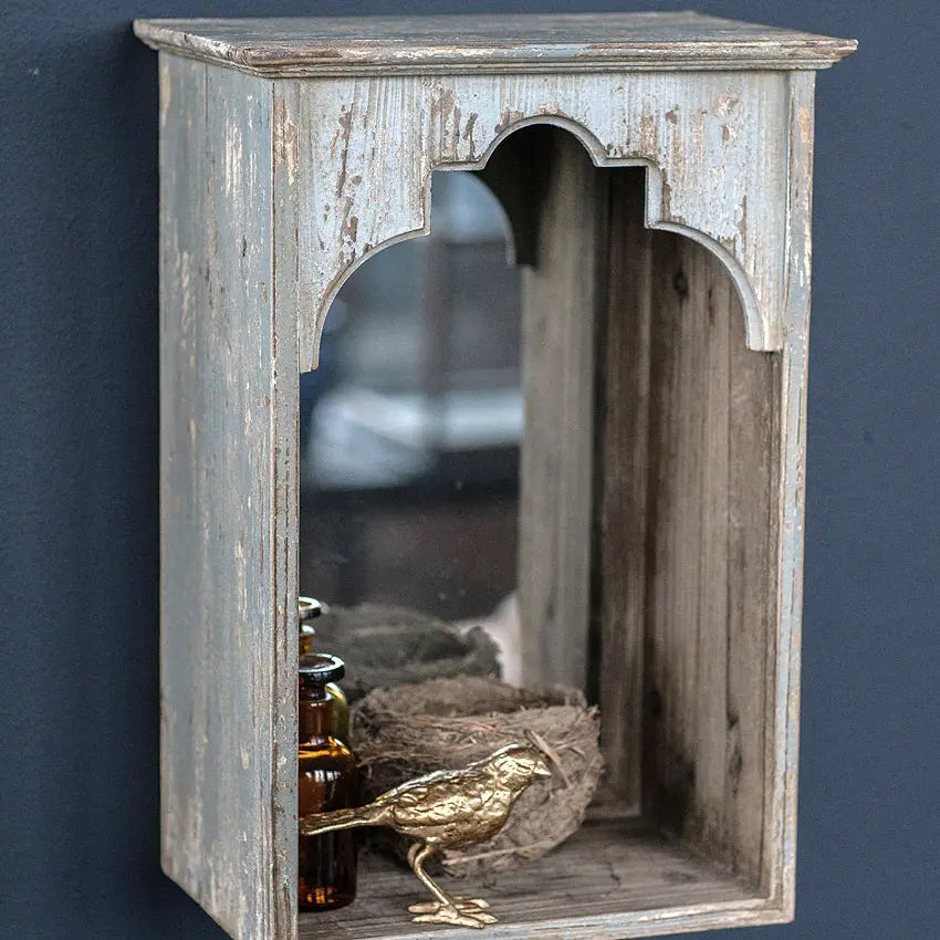 Wooden Wall Niche with Mirror – VagabondVintage