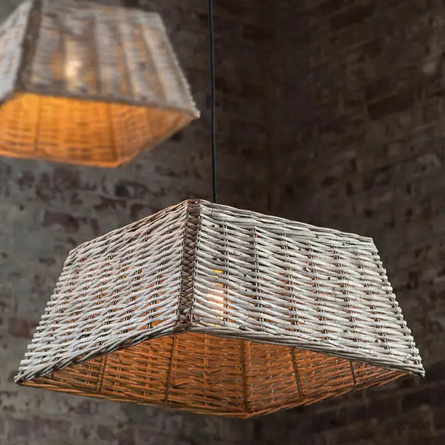 Handwoven Square Pendant Shade – VagabondVintage